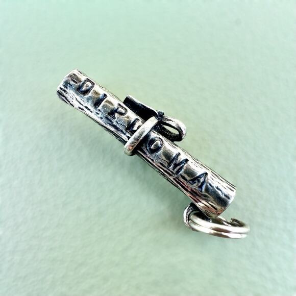 Unbranded | Jewelry | Vintage Sterling Silver Diploma Scroll Charm ...